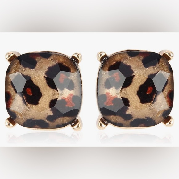 Jewelry | Leopard Square Statement Earrings New | Poshmark